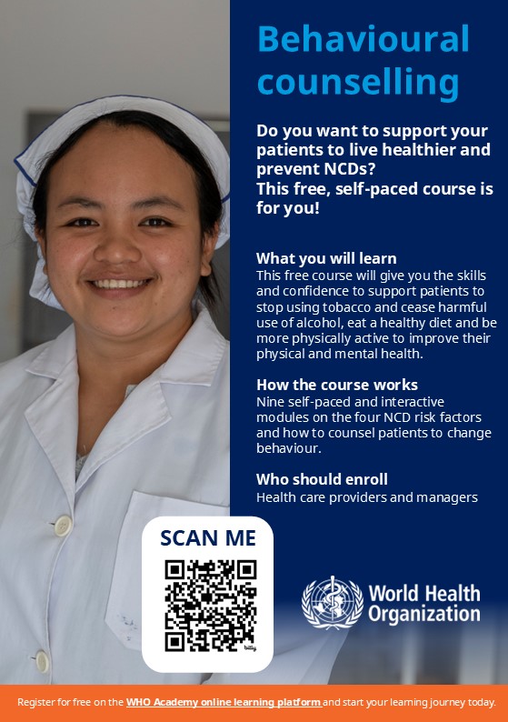 WHO Academy Course on Behavioural Counselling in PHC for NCD Risk Factors | UN‑Nutrition: the ...